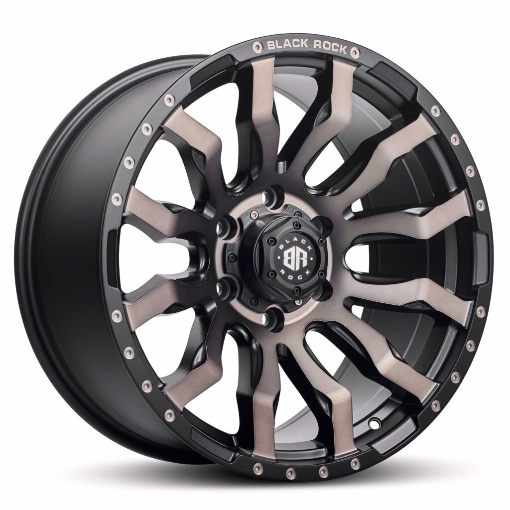 BLACK ROCK VULCAN MATTE BLACK BRONZE TINT 18X9 - Tyreforce
