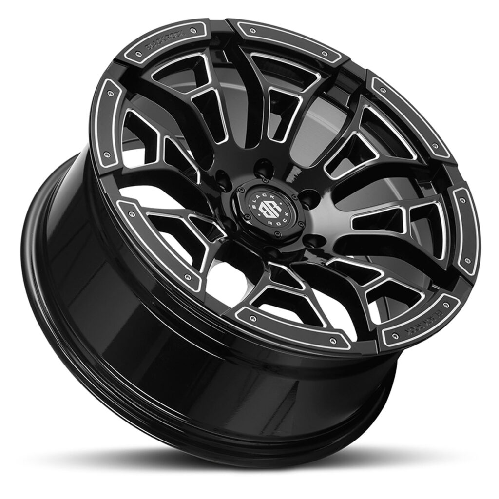 BLACK ROCK WIDOW GLOSS BLACK MILLED 20X9 - Tyreforce