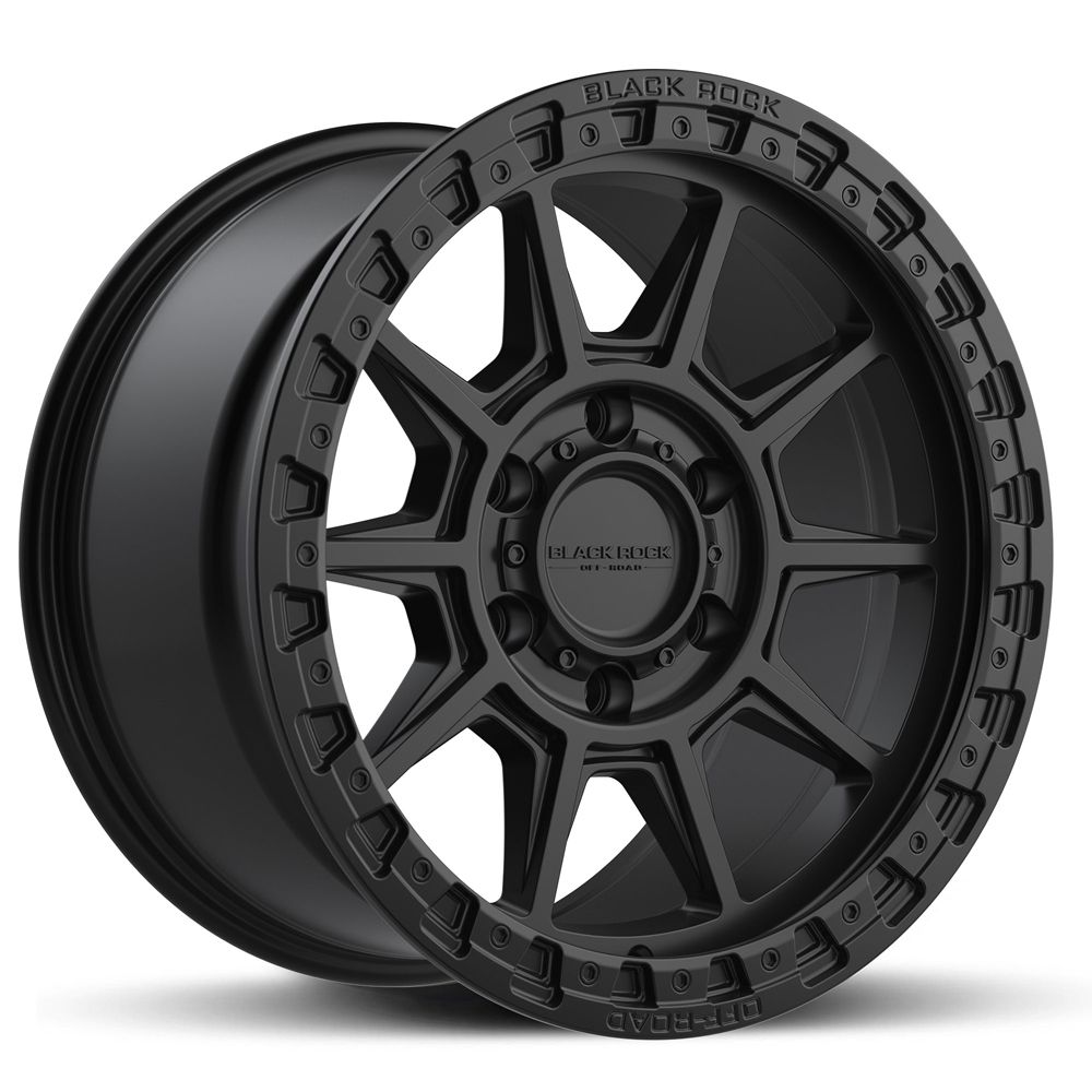 BLACK ROCK GUNNER SATIN BLACK 17X9 - Tyreforce
