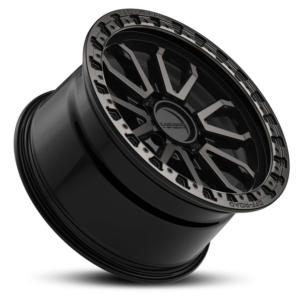 BLACK ROCK COBRA GLOSS BLACK DARK TINT 17X9 - Tyreforce