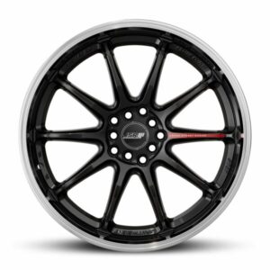JSR ST37 GLOSS BLACK MACHINED LIP 18X8.5 - Tyreforce