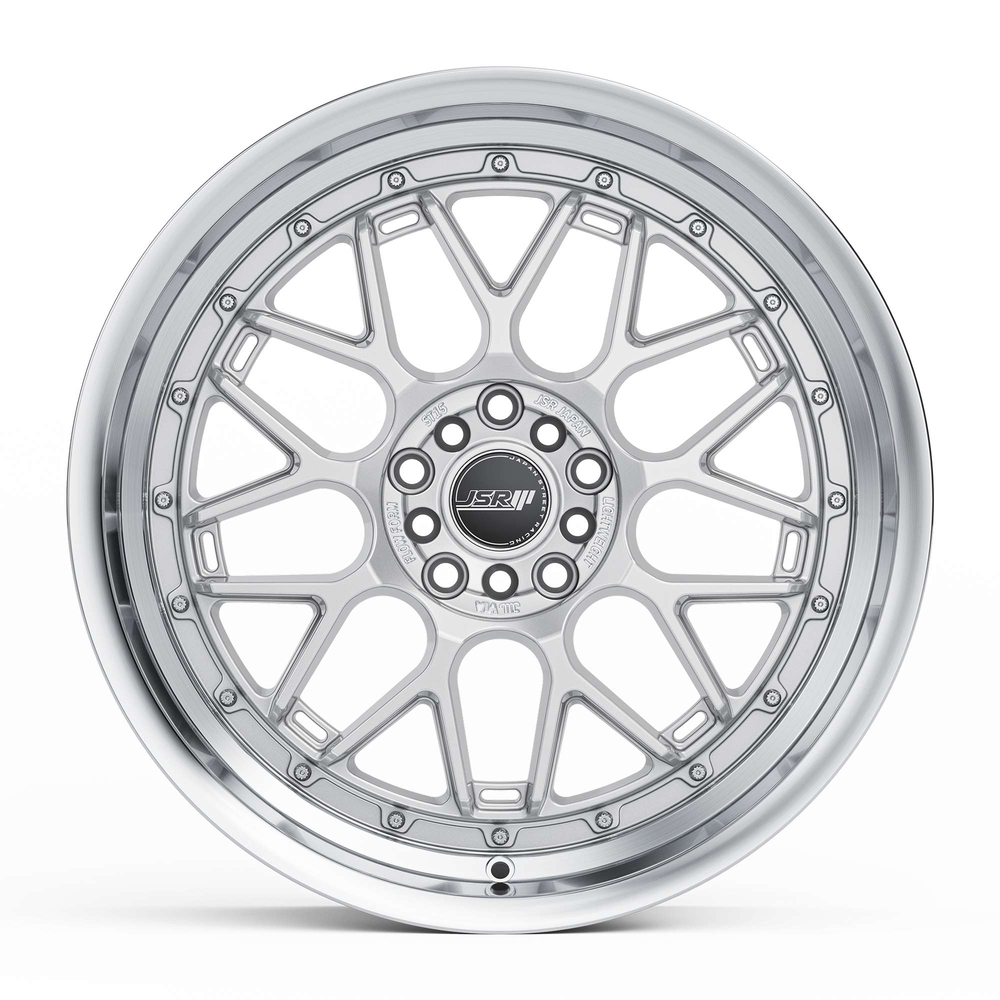 JSR ST15 GLOSS SILVER MACHINED LIP 18X8.5 - Tyreforce