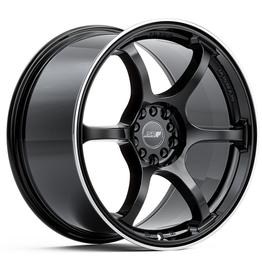 JSR ST06 GLOSS BLACK MACHINED LIP 18X8.5 - Tyreforce